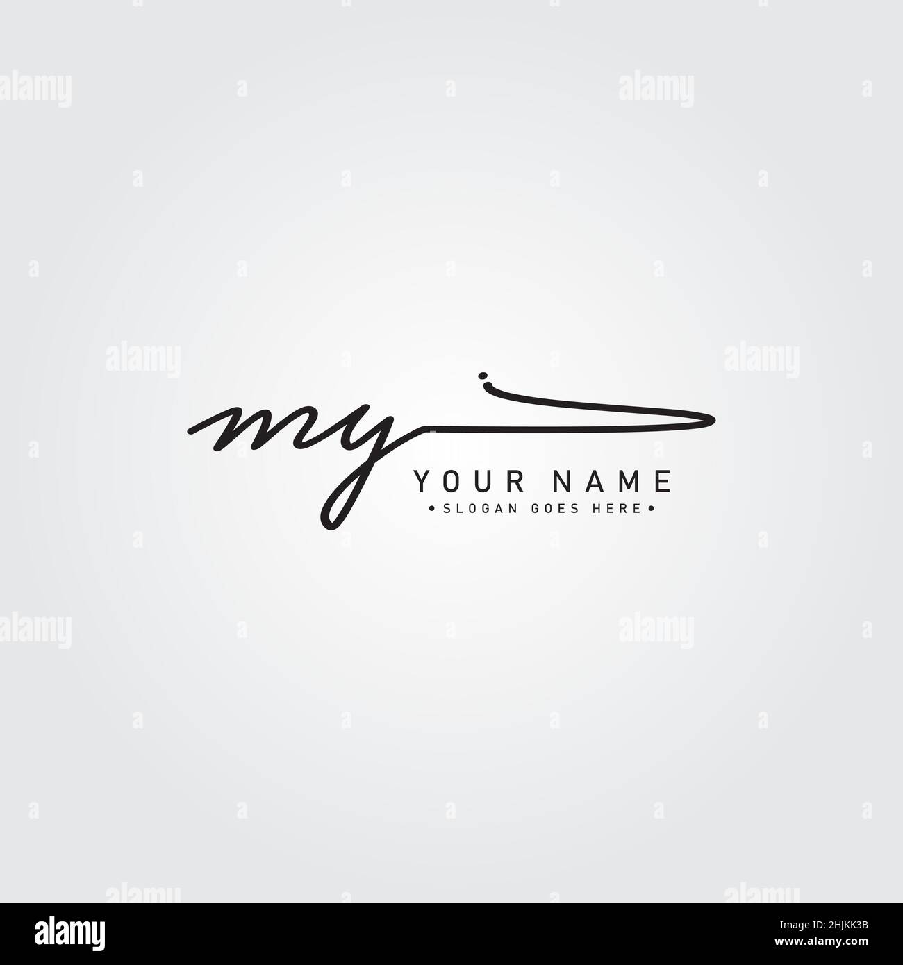 Initial Letter MY Logo - Hand Drawn Signature Logo - Minimal Vector ...