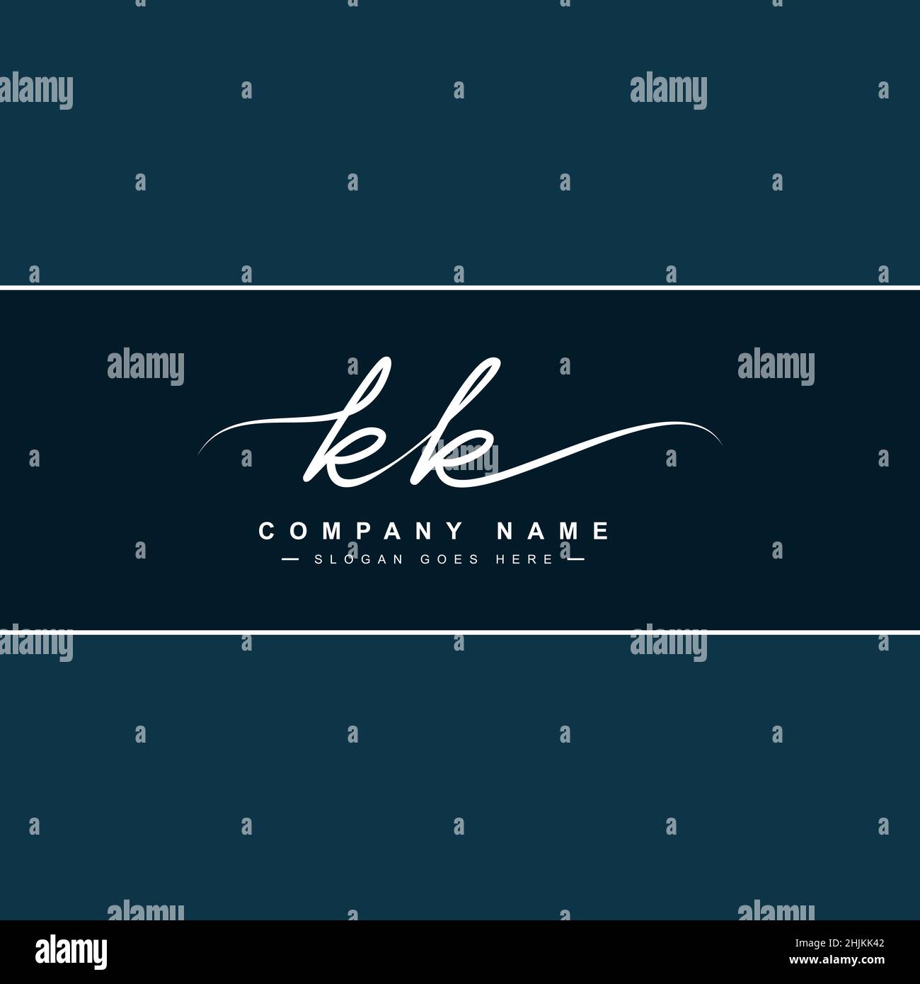 Initial Letter KK Logo - Handwritten Signature Style Logo - Minimal ...