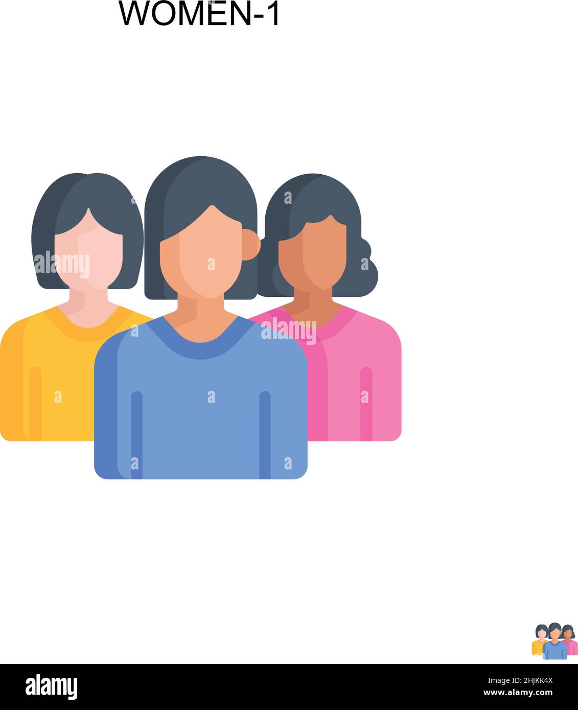 Women-1 Simple vector icon. Illustration symbol design template for web ...