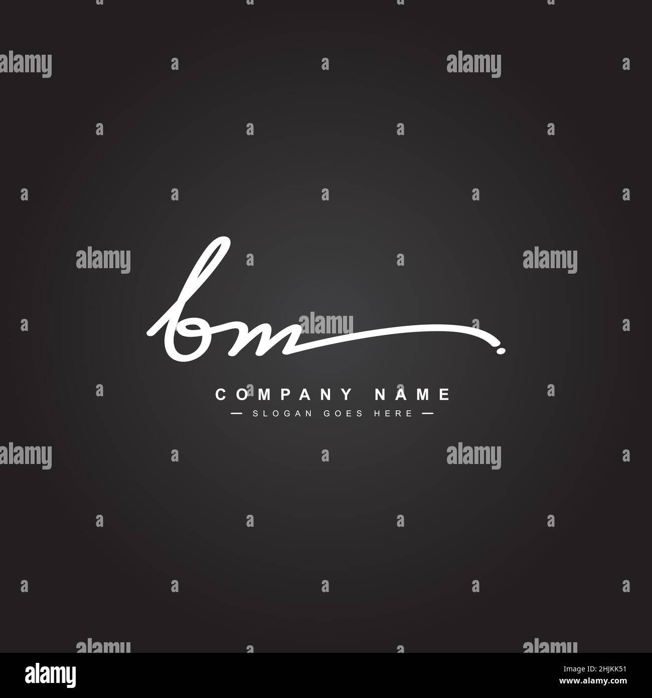 Initial Letter BM Logo - Handwritten Signature Style Logo - Minimal ...