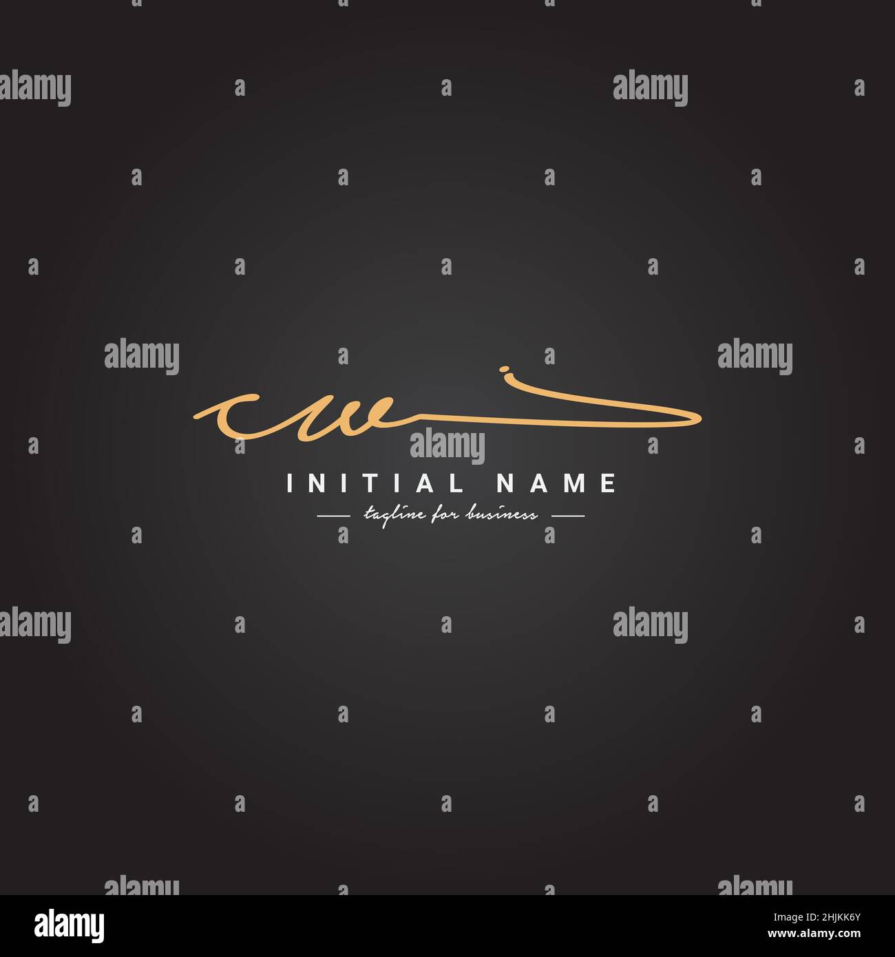 Initial Letter CW Logo - Hand Drawn Signature Logo - Minimal Vector ...