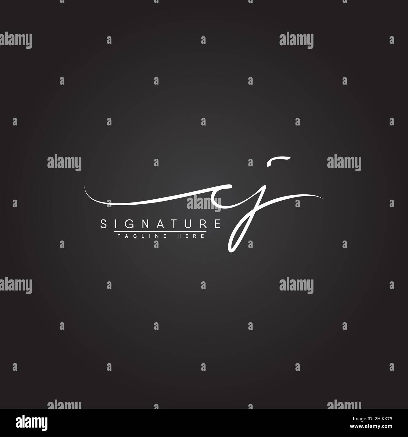 Initial Letter CJ Logo - Handwritten Signature Style Logo - Minimal ...