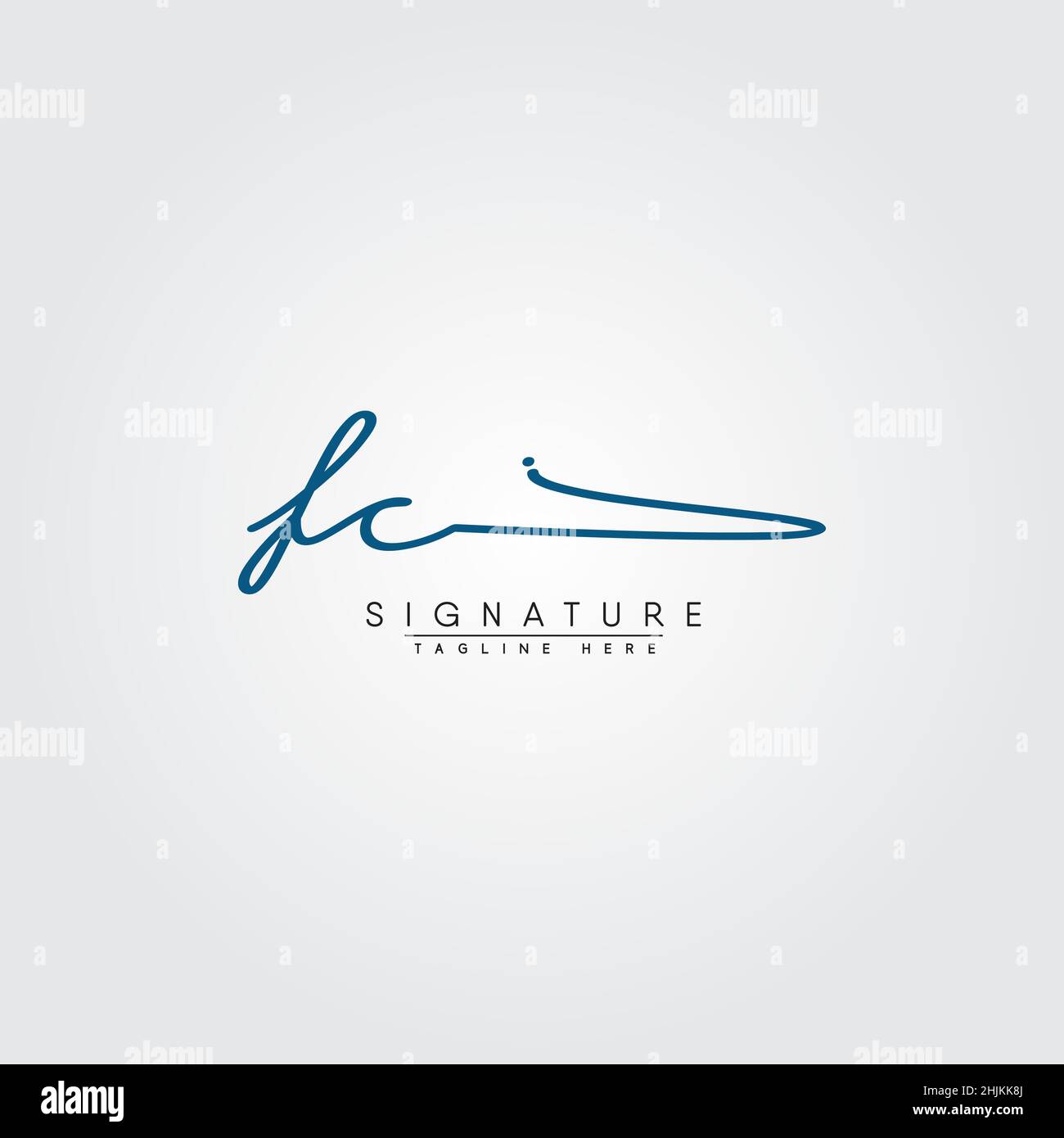 Initial Letter FC Logo - Handwritten Signature Style Logo - Minimal ...