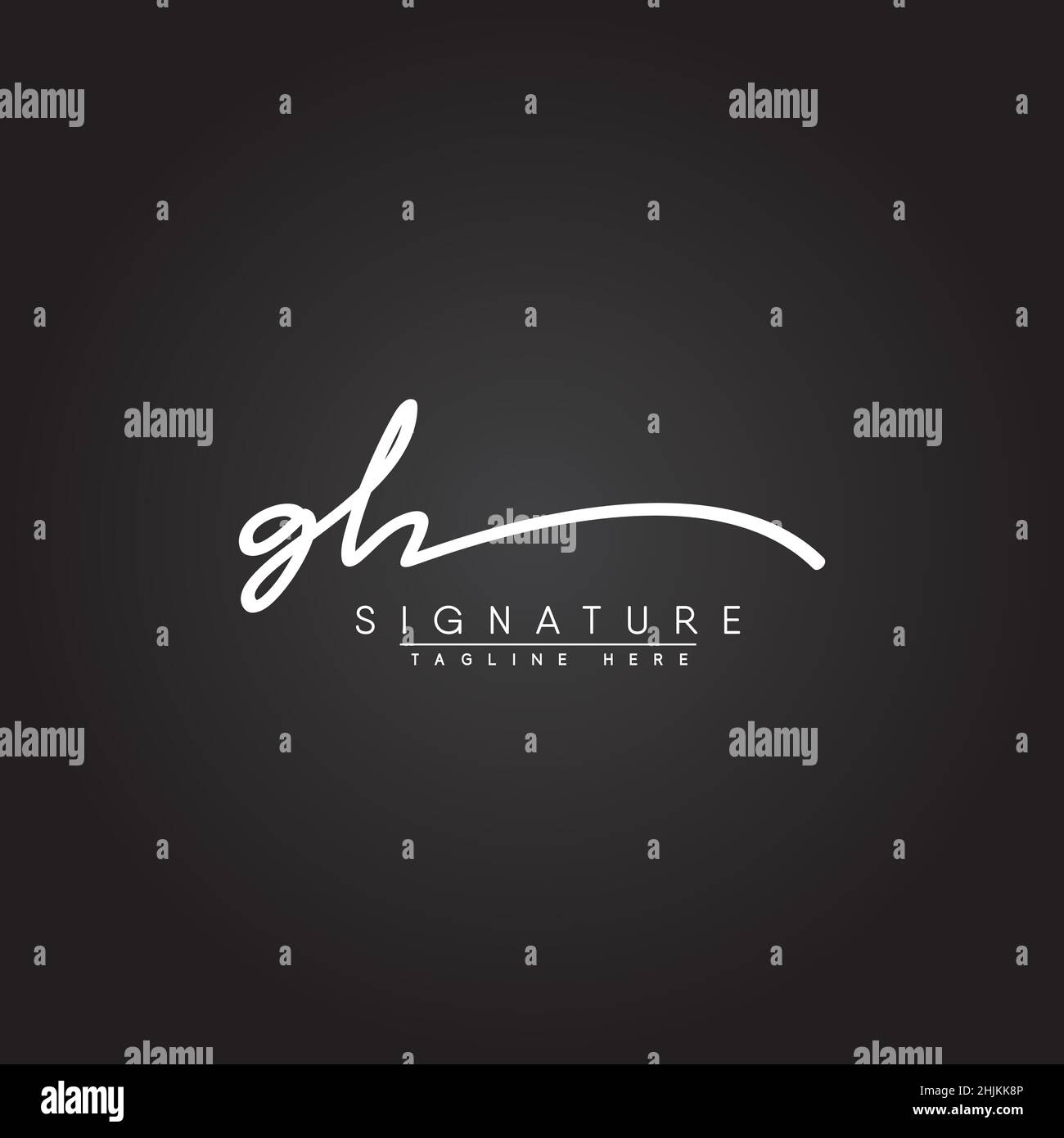 Initial Letter GH Logo - Handwritten Signature Logo - Minimal Vector ...