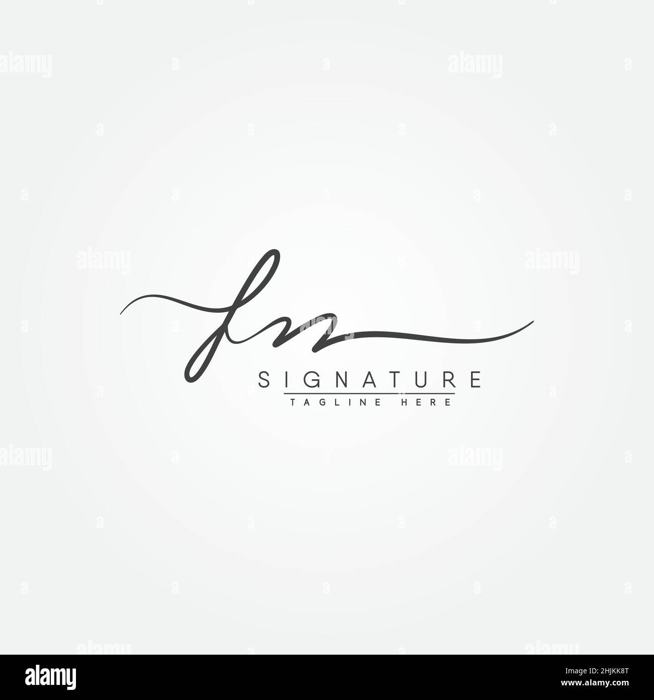 Initial Letter FN Logo - Handwritten Signature Logo - Minimal Vector ...