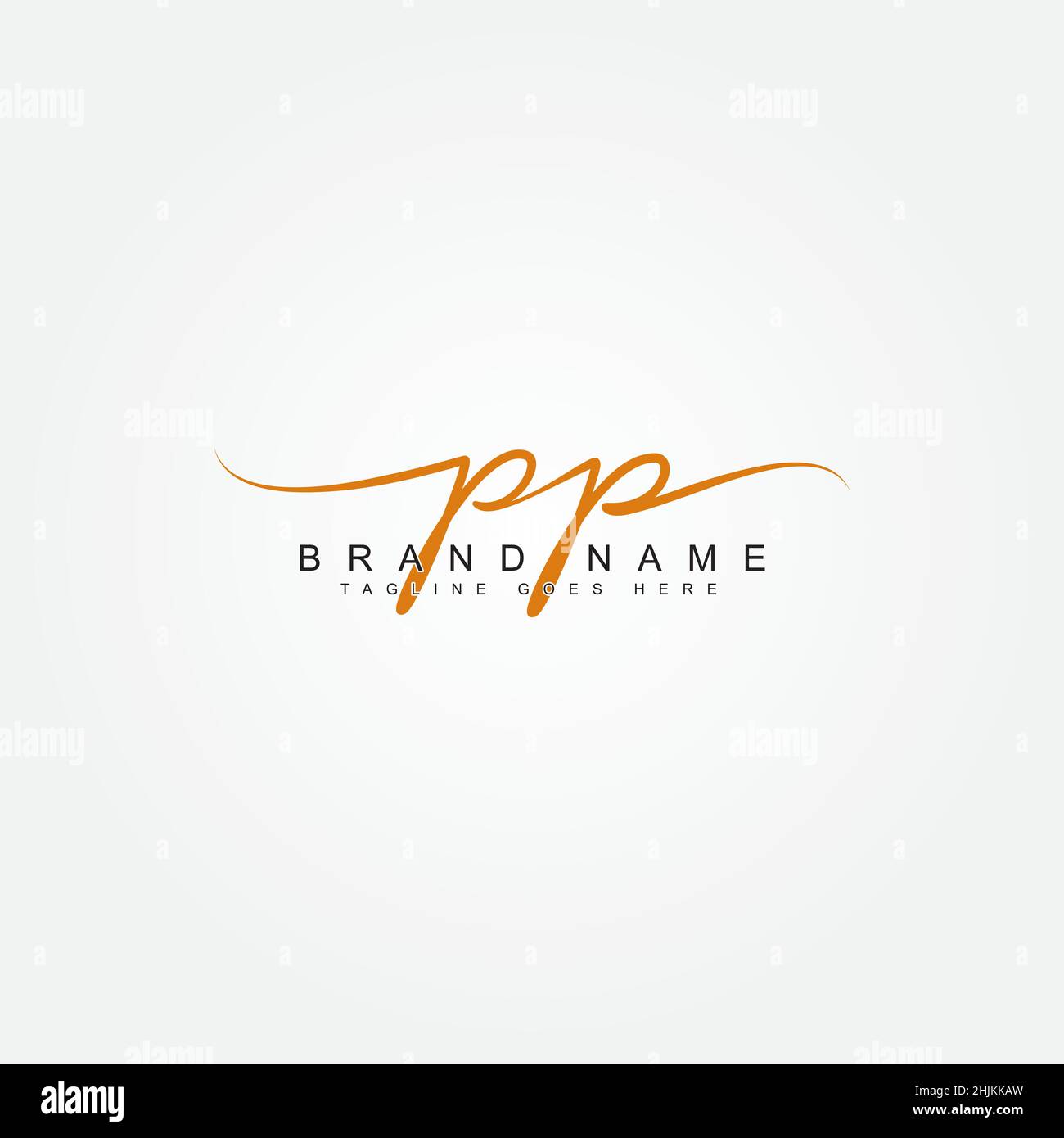 Initial Letter PP Logo - Hand Drawn Signature Logo - Minimal Vector ...