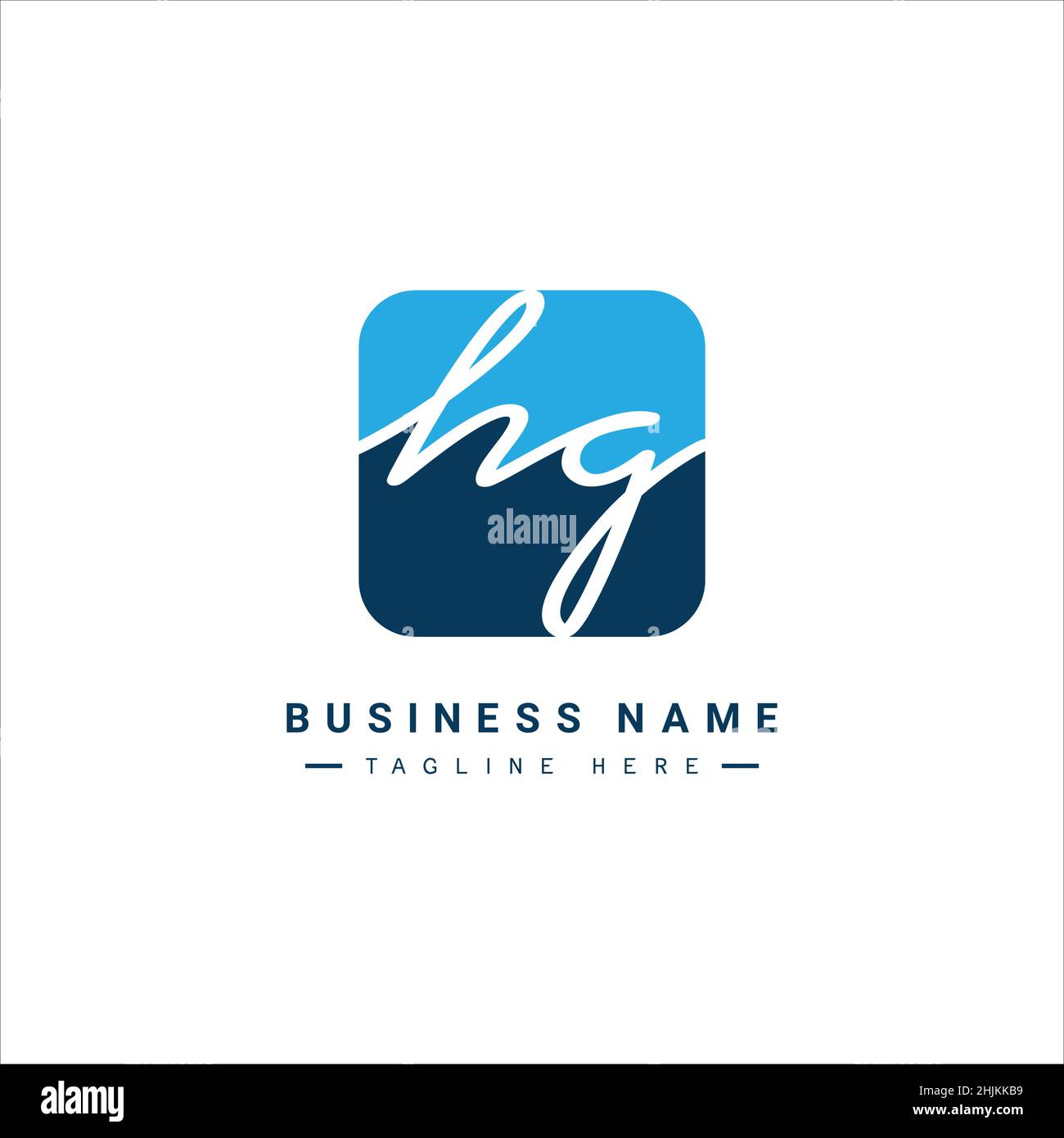 Initial Letter HG Logo - Handwritten Signature Logo - Minimal Vector ...