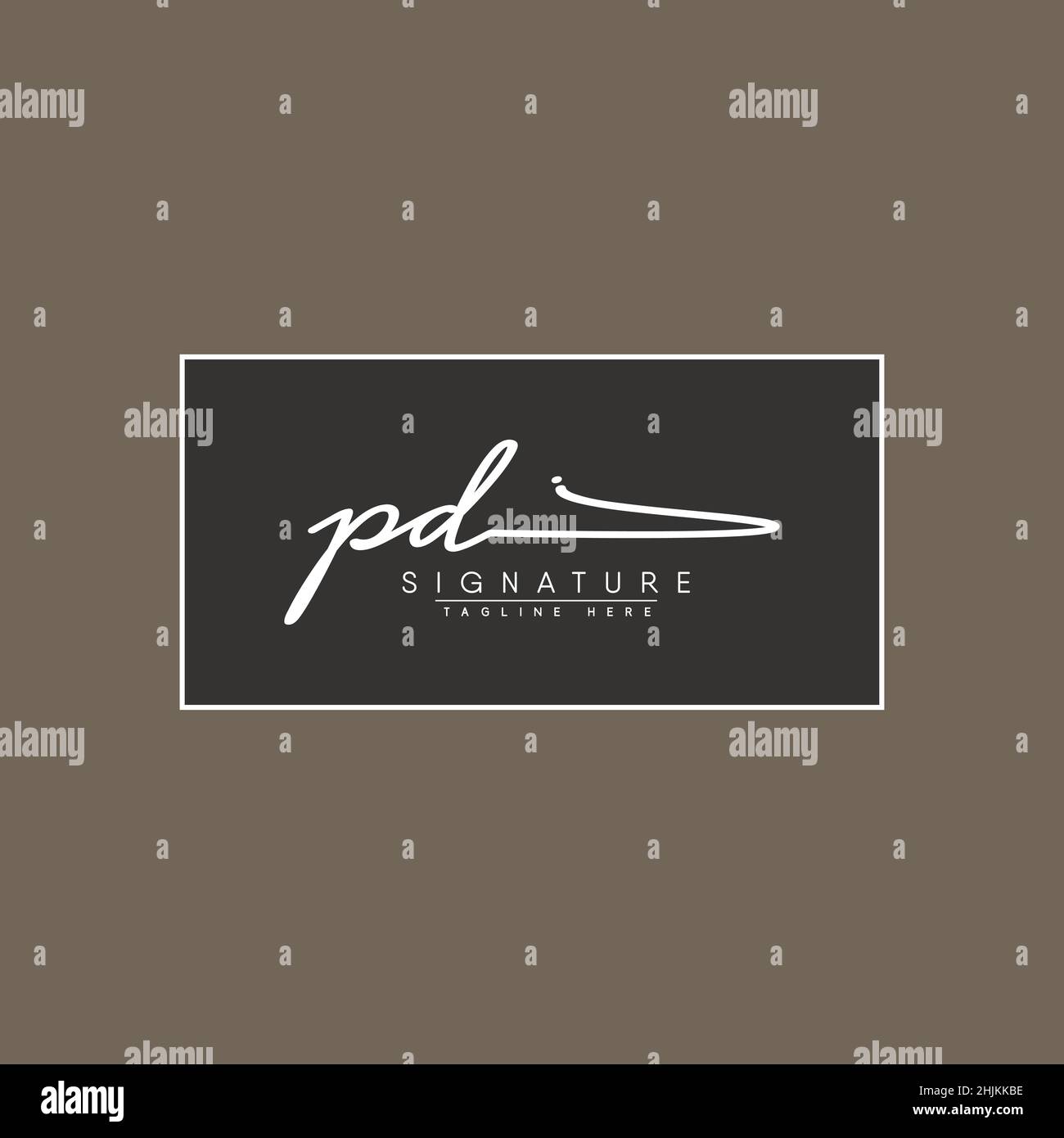 Initial Letter PD Logo - Hand Drawn Signature Style Logo - Minimal ...