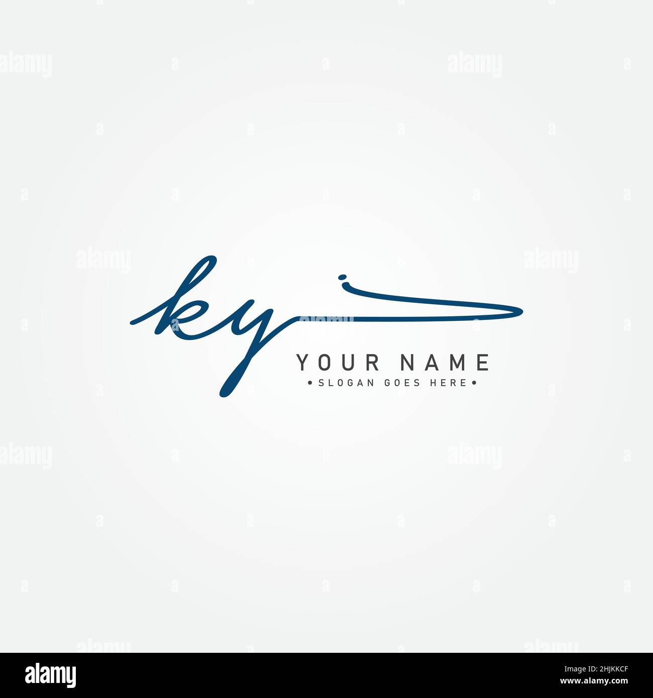 Initial Letter KY Logo - Hand Drawn Signature Style Logo - Minimal ...