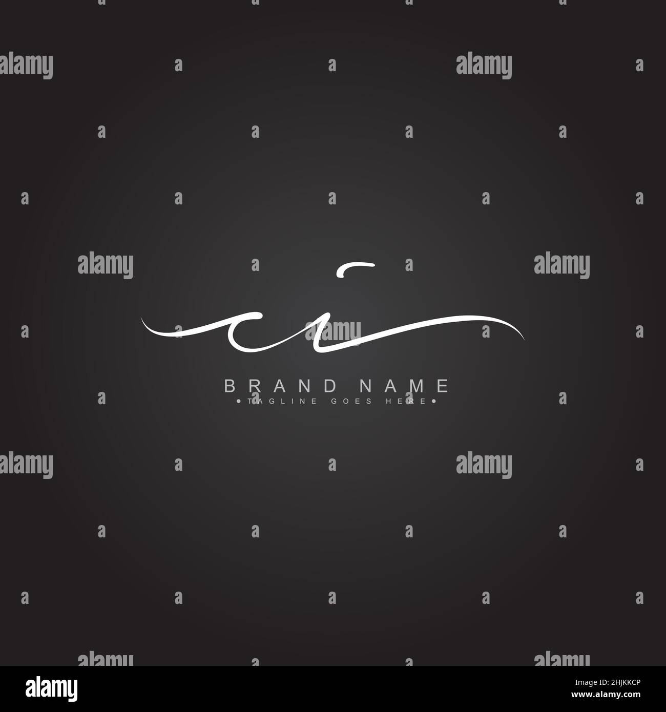 Initial Letter CI Logo - Handwritten Signature Style Logo - Minimal ...
