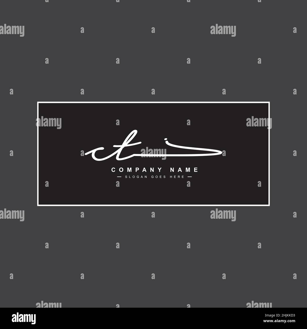 Initial Letter CT Logo - Hand Drawn Signature Logo - Minimal Vector ...