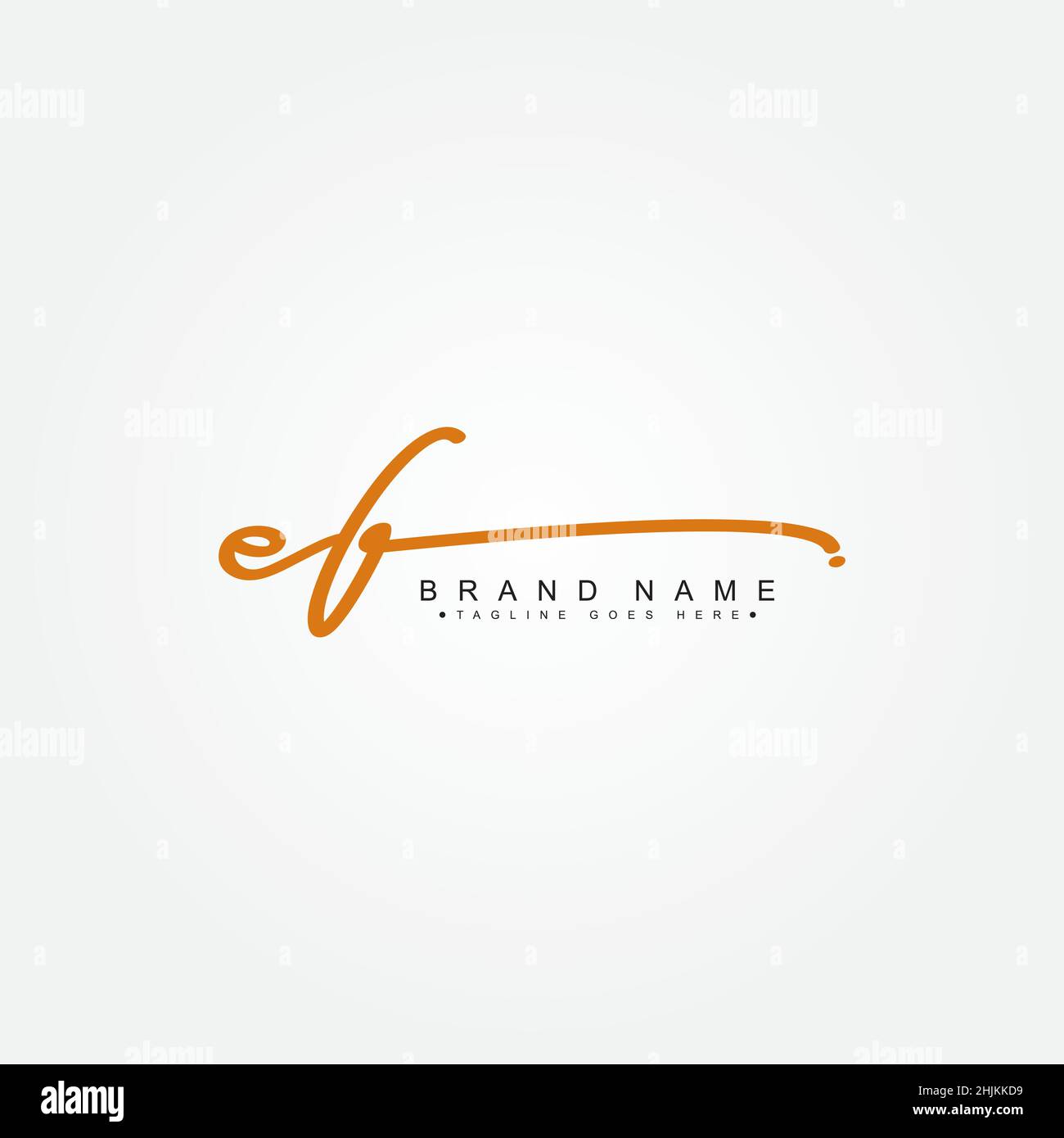 Initial Letter EF Logo - Hand Drawn Signature Logo - Minimal Vector ...