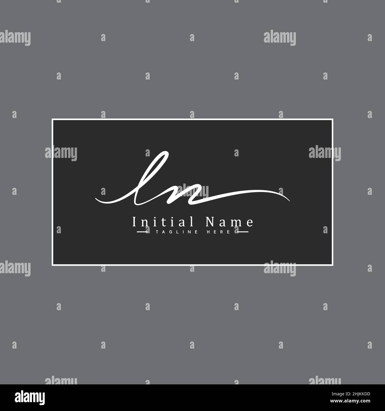 Initial Letter LN Logo - Handwritten Signature Logo - Minimal Vector Logo for Initials in ...
