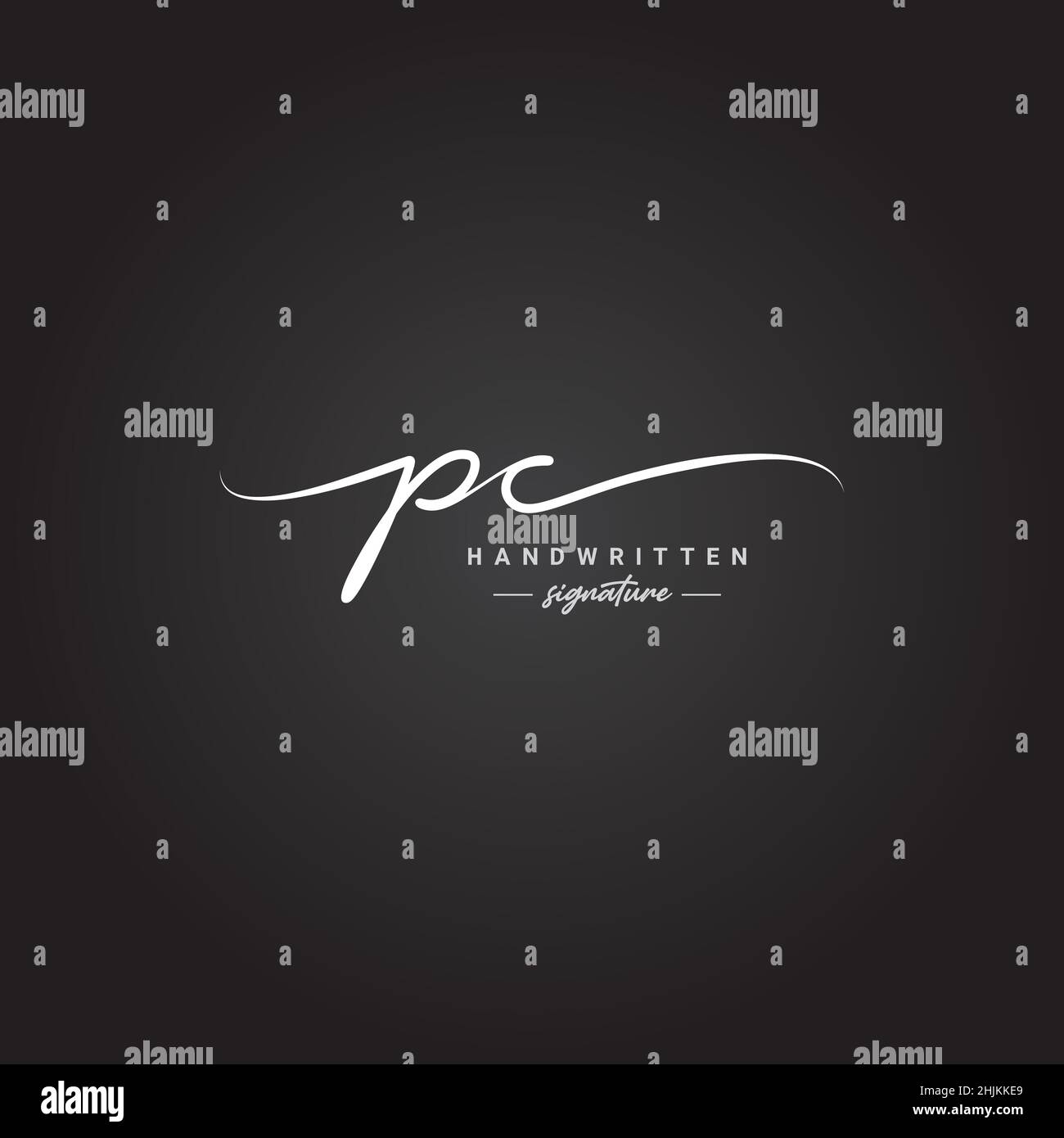 Initial Letter PC Logo - Hand Drawn Signature Logo - Minimal Vector ...