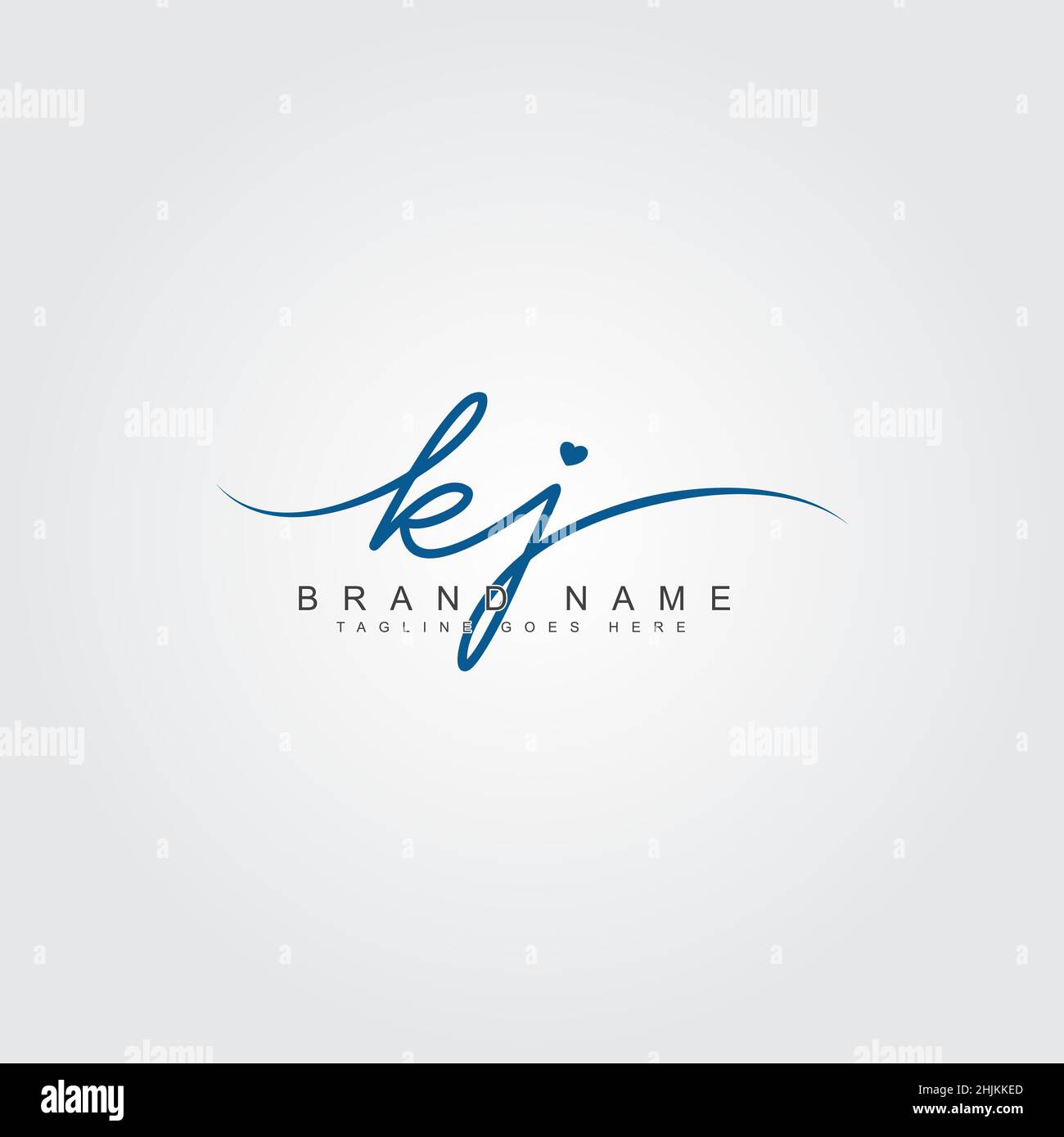 Initial Letter KJ Logo - Handwritten Signature Style Logo - Minimal ...