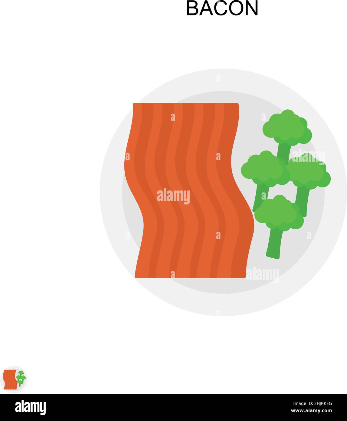 Bacon Simple vector icon. Illustration symbol design template for web ...