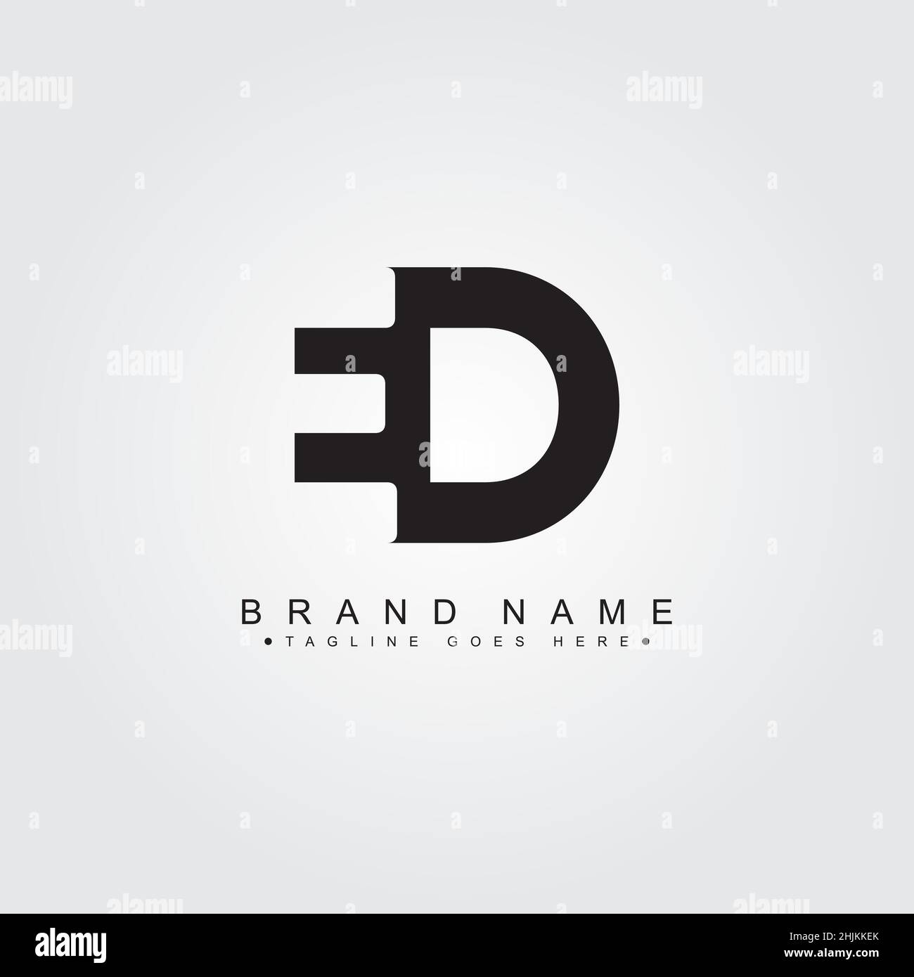 Initial Letter ED Logo - Minimal Business Logo for Alphabet E and D ...