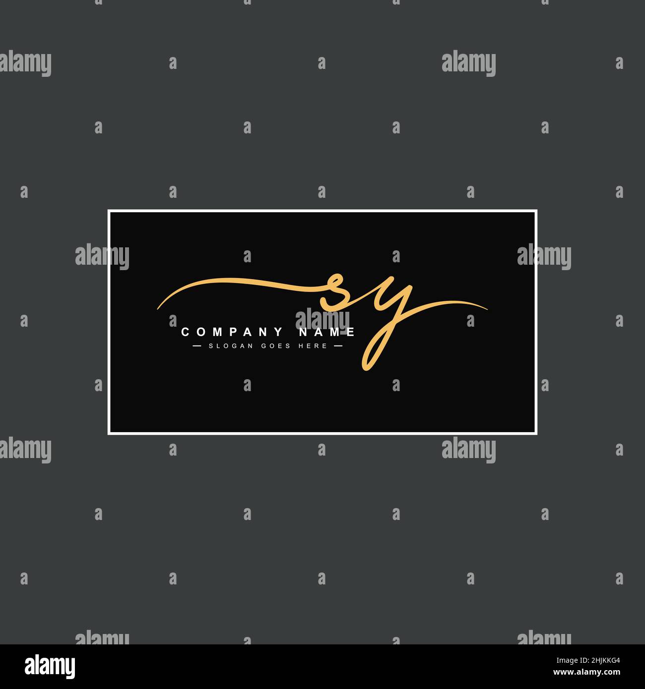 Initial Letter SY Logo - Hand Drawn Signature Style Logo - Minimal ...