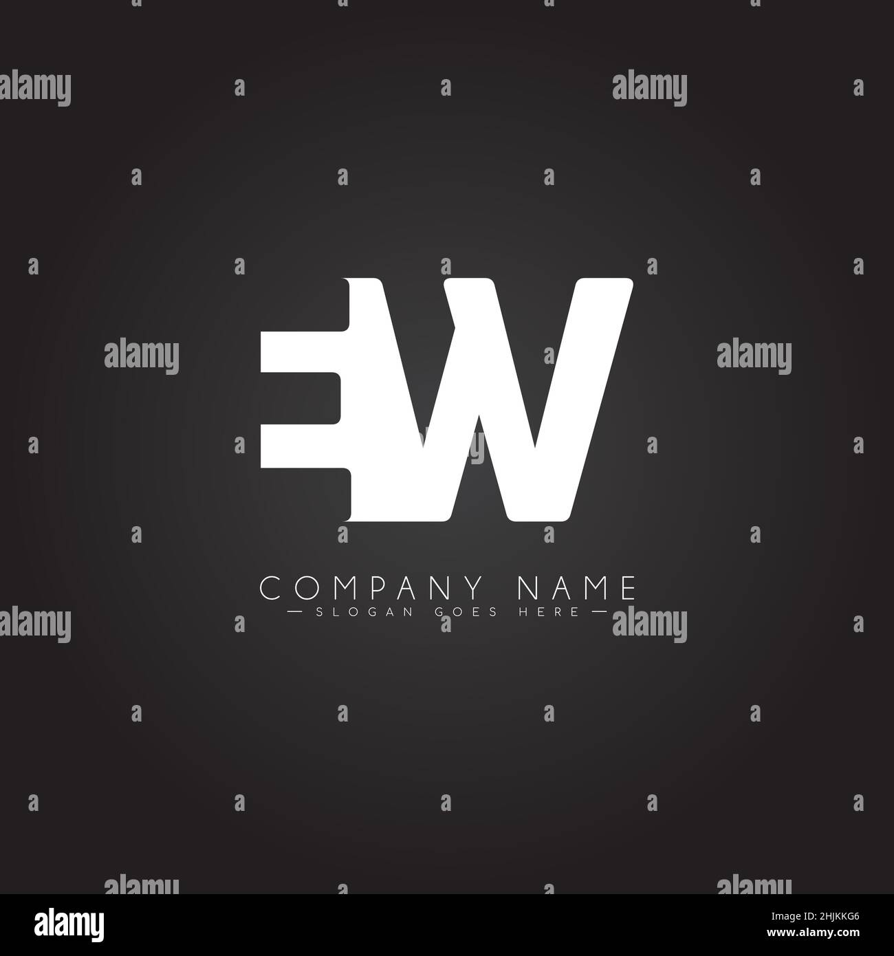 Initial Letter EW Logo - Simple Business Logo for Alphabet E and W - Monogram Vector Logo ...