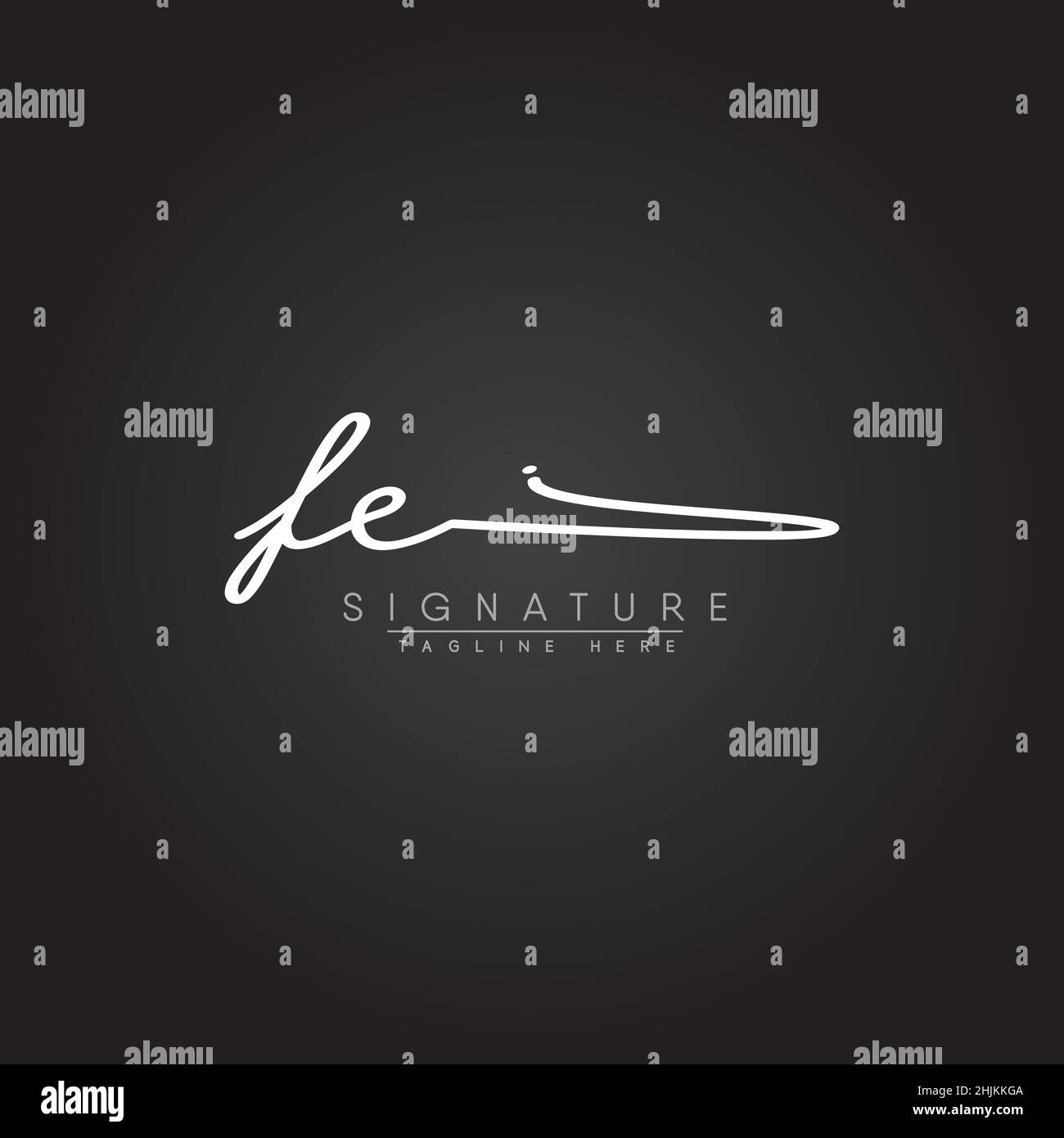 Initial Letter FE Logo - Hand Drawn Signature Style Logo - Minimal ...