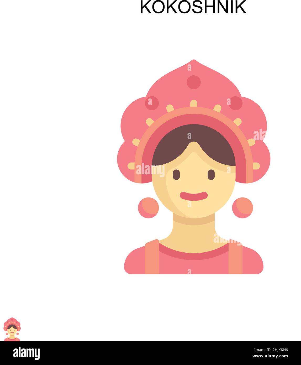 Kokoshnik Simple vector icon. Illustration symbol design template for web mobile UI element ...