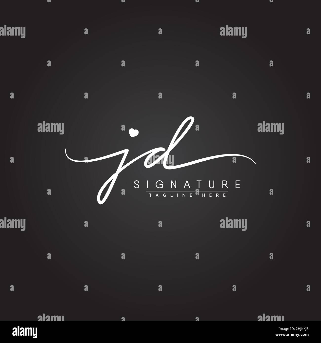 Initial Letter JD Logo - Handwritten Signature Logo - Minimal Vector ...