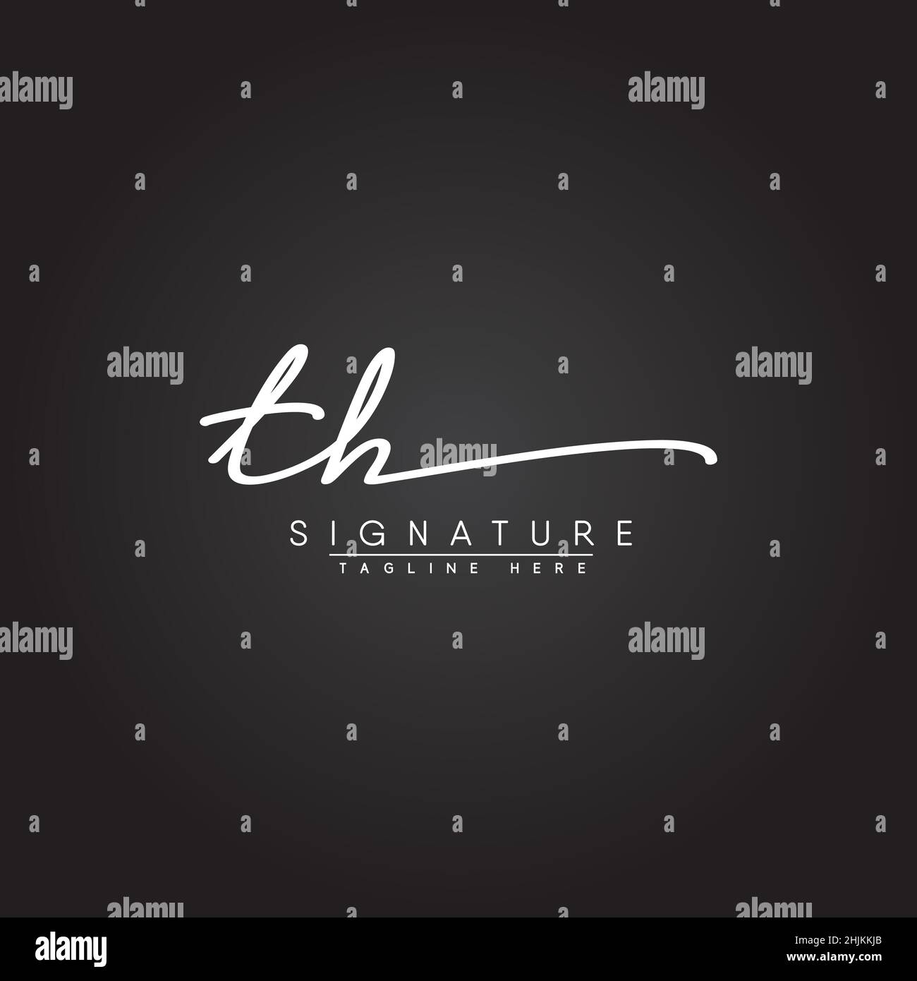 Initial Letter TH Logo - Handwritten Signature Style Logo - Minimal ...