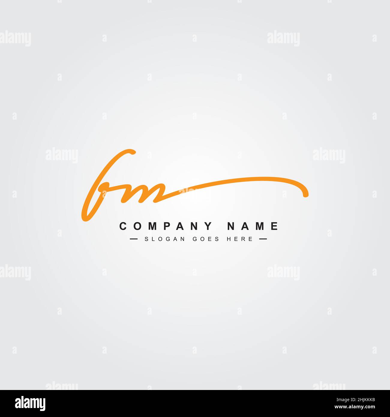 Initial Letter FM Logo - Hand Drawn Signature Style Logo - Minimal ...
