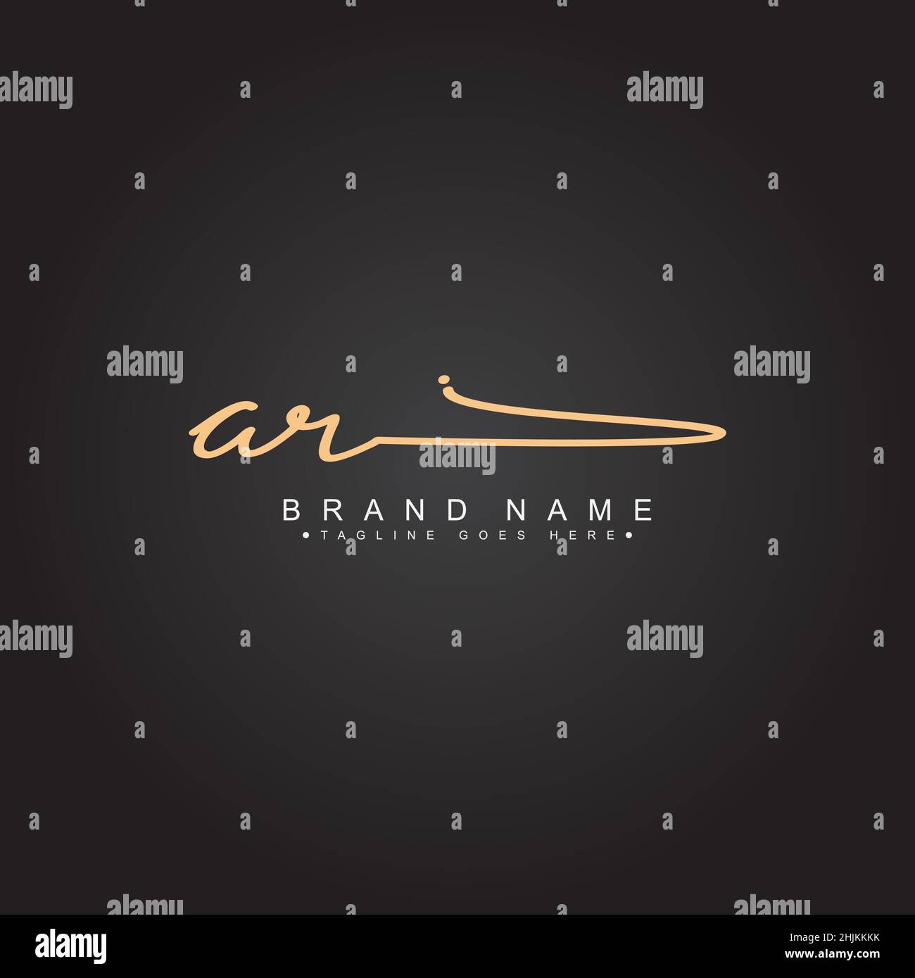 Initial Letter AR Logo - Handwritten Signature Style Logo - Minimal ...