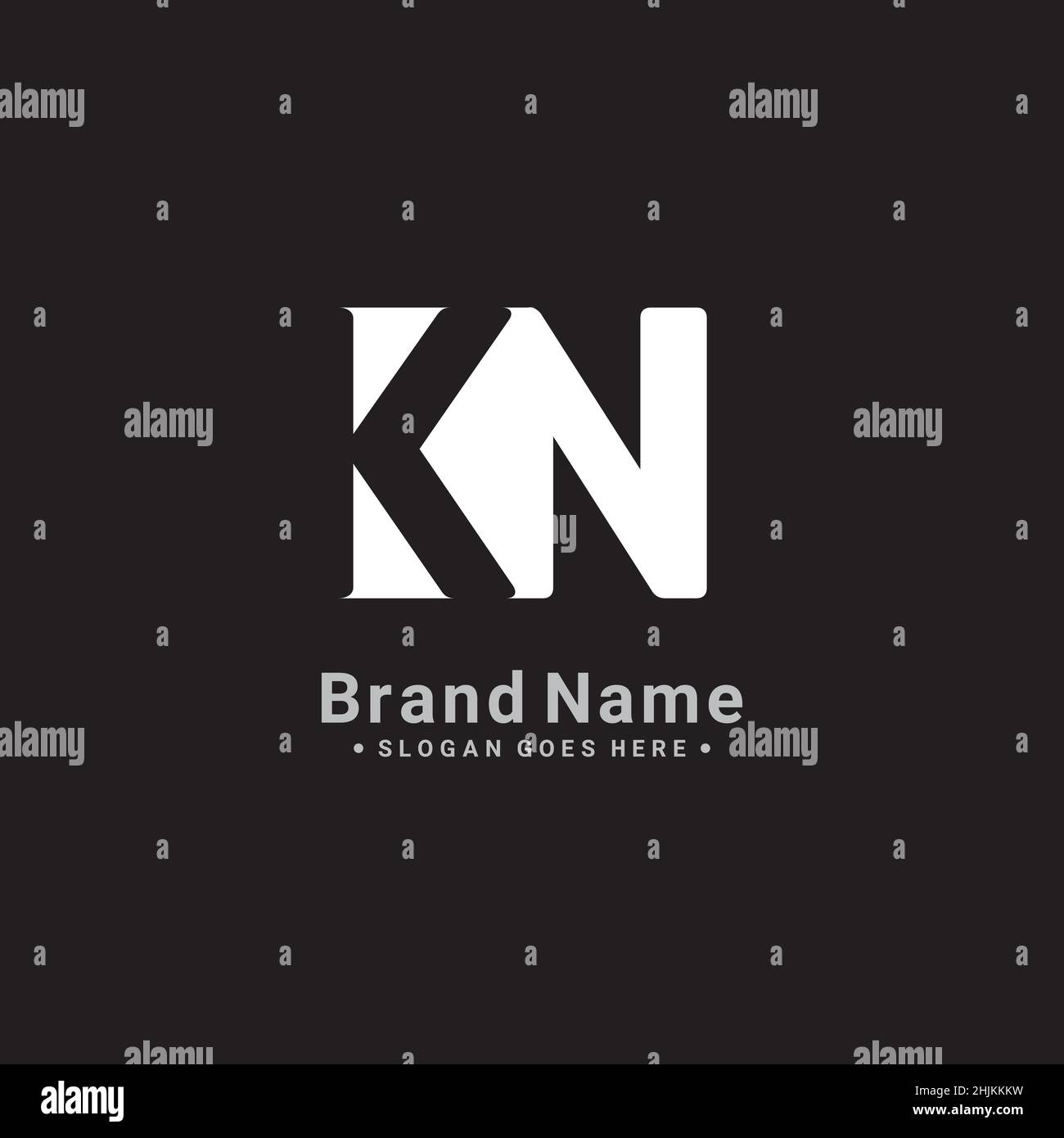 Simple Business Logo for Initial Letter KN - Alphabet Logo - Monogram ...