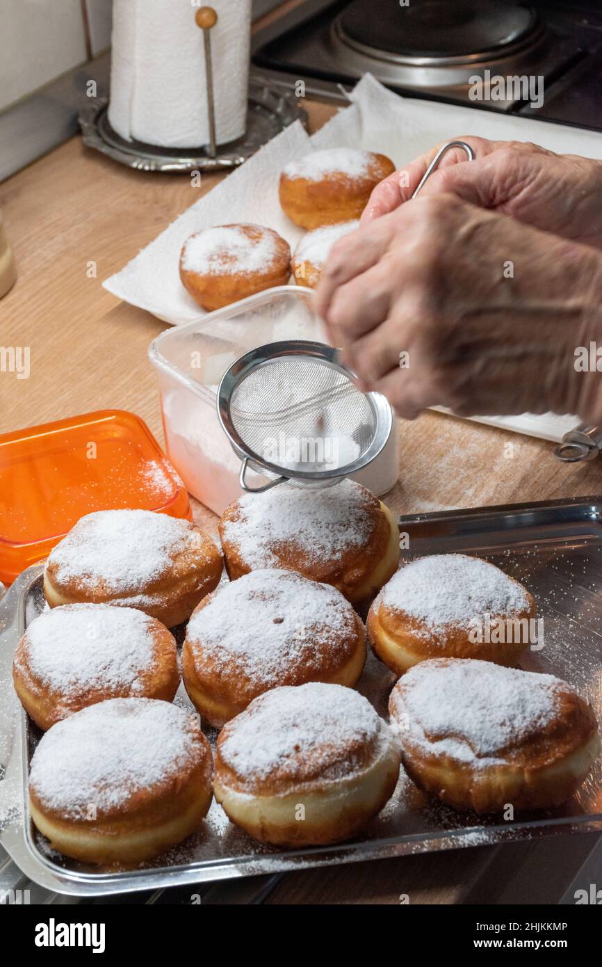 Donuts Berliner homemade bakery (German Doughnut Stock Photo - Alamy