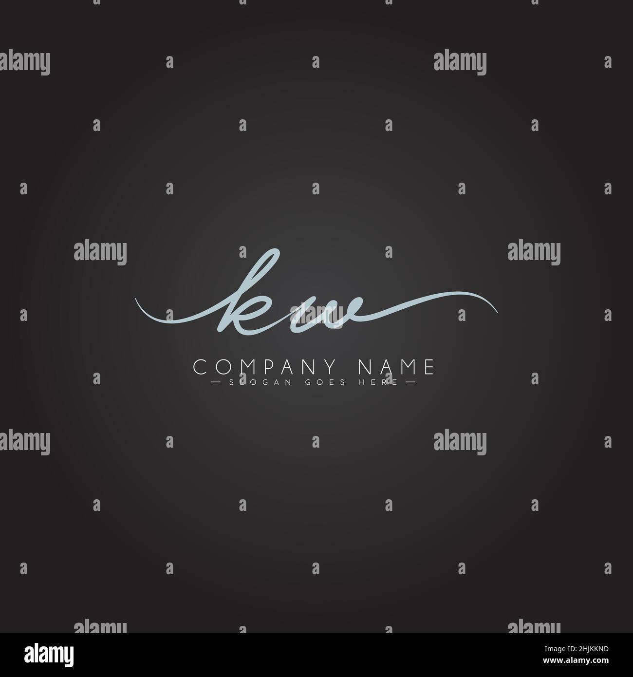 Initial Letter KW Logo - Handwritten Signature Style Logo - Minimal ...
