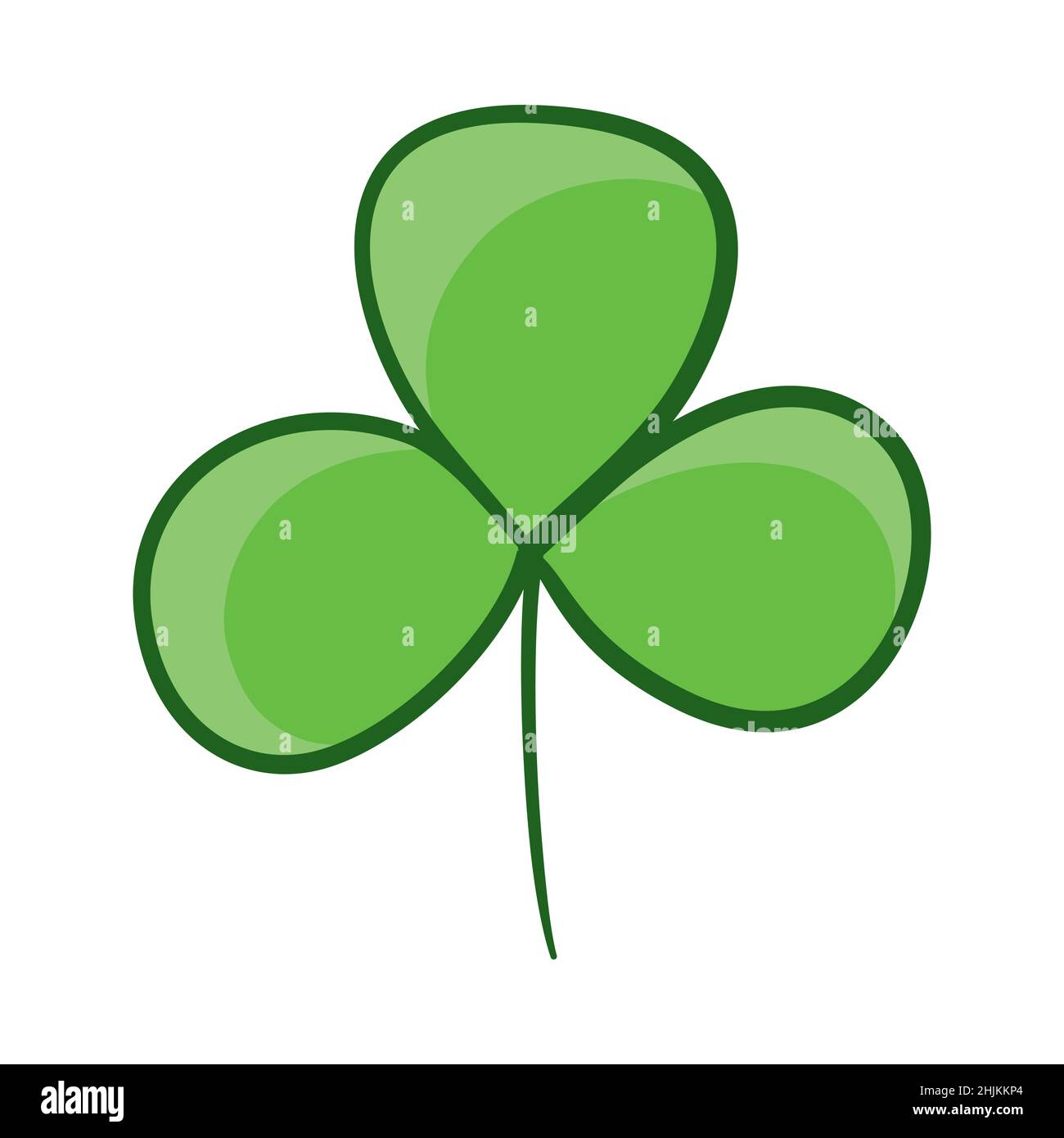 Vector flat style illustration of St. Patrick's day green lucky clover ...