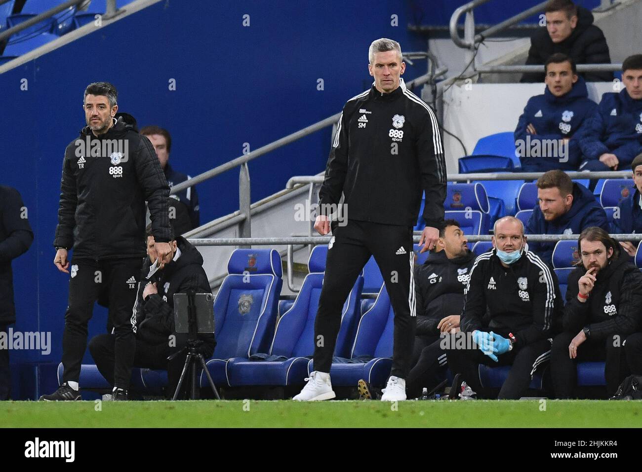 Steve Morison manager of Cardiff City during the game Stock Photo - Alamy