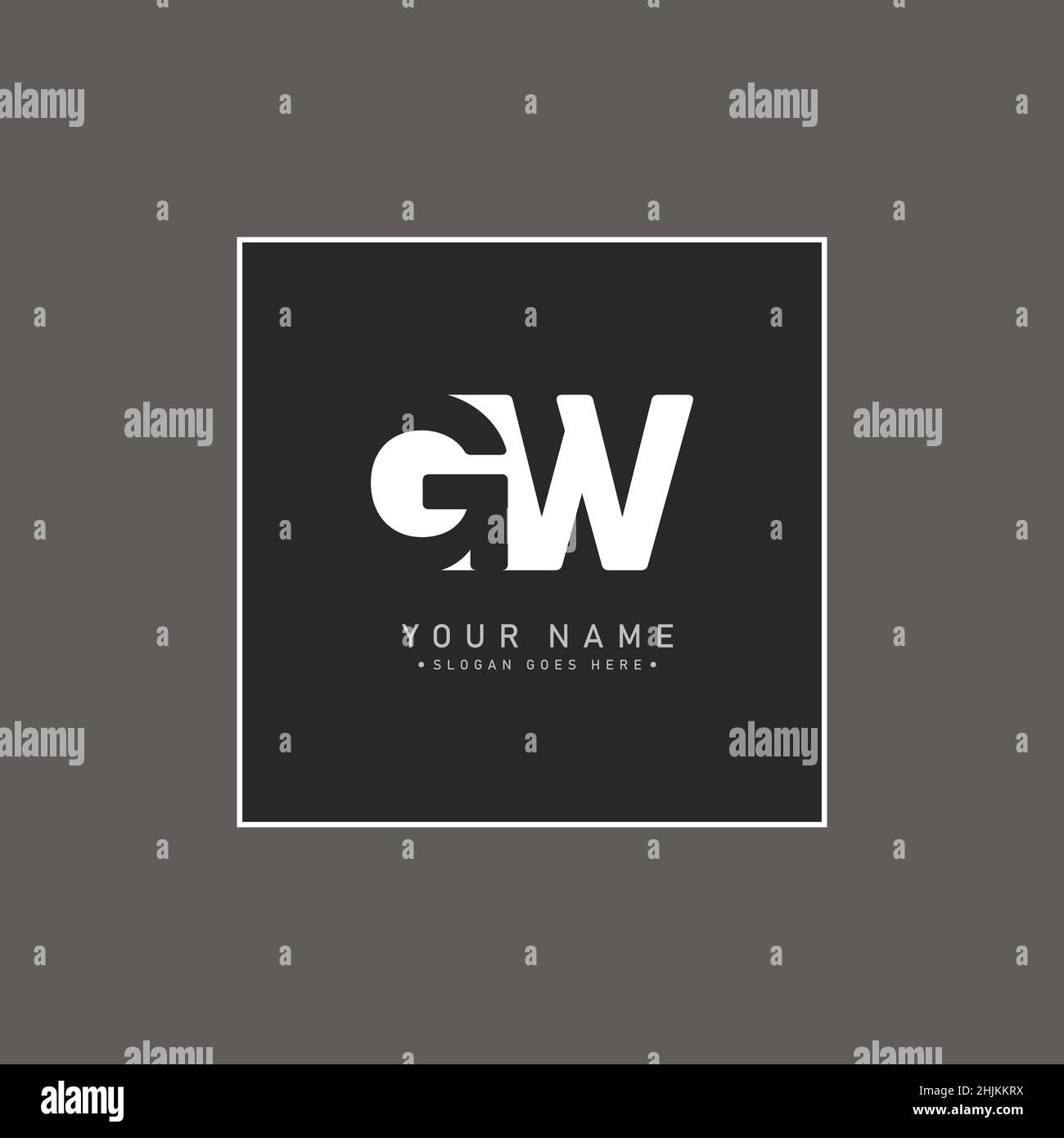 Initial Letter GW Logo - Simple Business Logo for Alphabet G and W ...