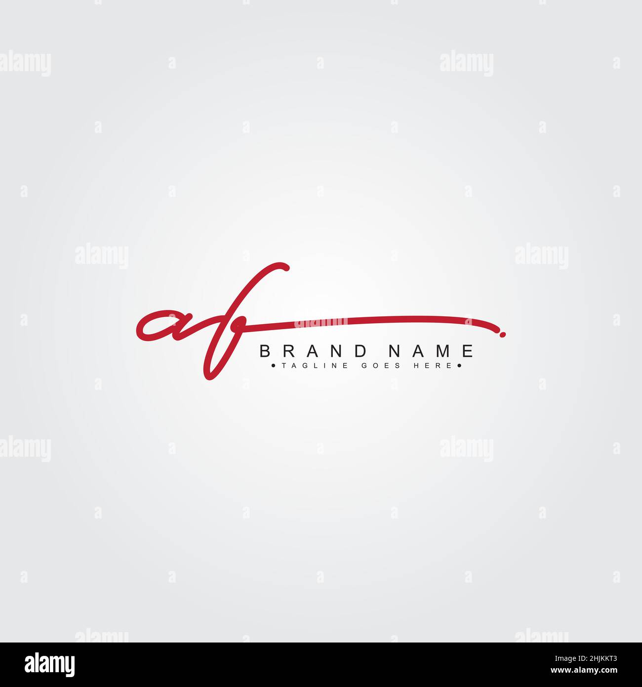 Initial Letter AF Logo - Handwritten Signature Logo - Minimal Vector ...