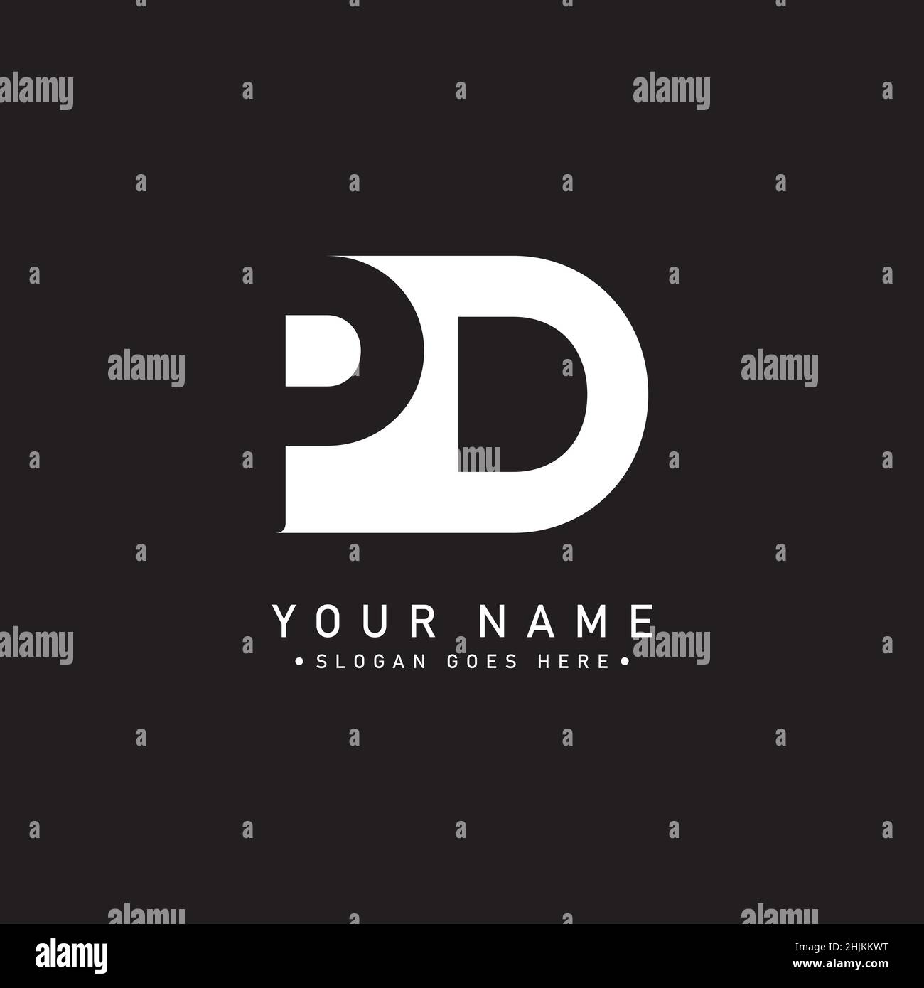 Simple Business Logo for Initial Letter PD - Alphabet Logo - Monogram ...
