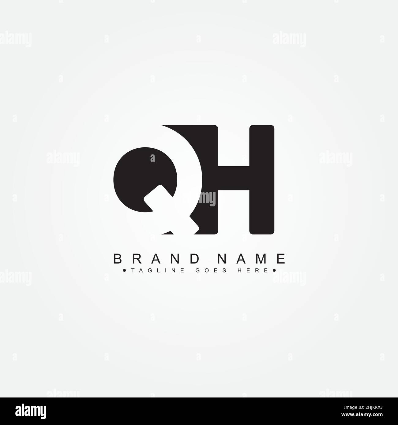 Initial Letter QH Logo - Simple Business Logo for Alphabet Q and H ...