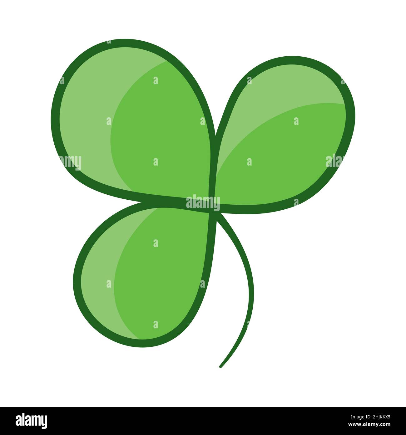 Vector flat style illustration of St. Patrick's day green lucky clover ...