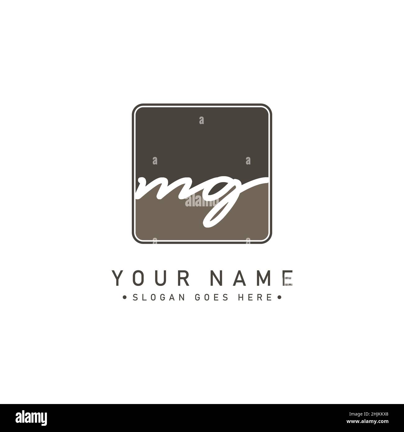 Initial Letter MG Logo - Handwritten Signature Logo - Minimal Vector ...