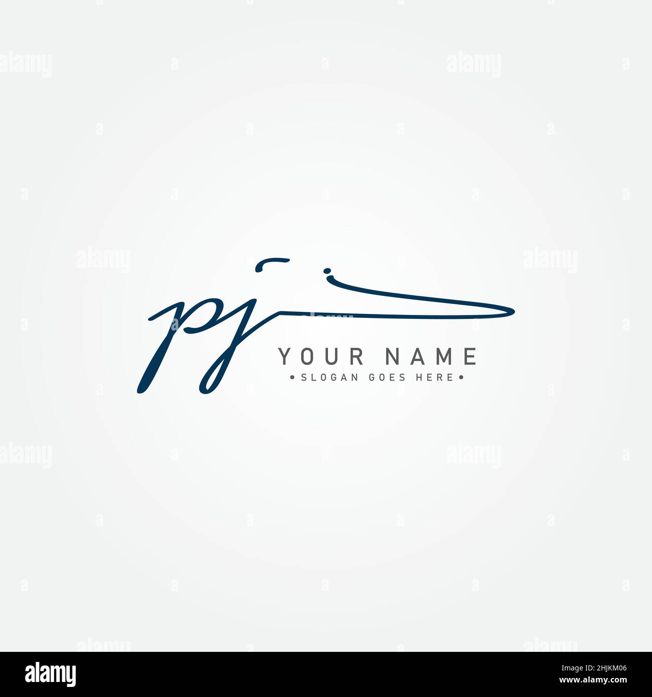 Initial Letter PJ Logo - Hand Drawn Signature Logo - Minimal Vector ...