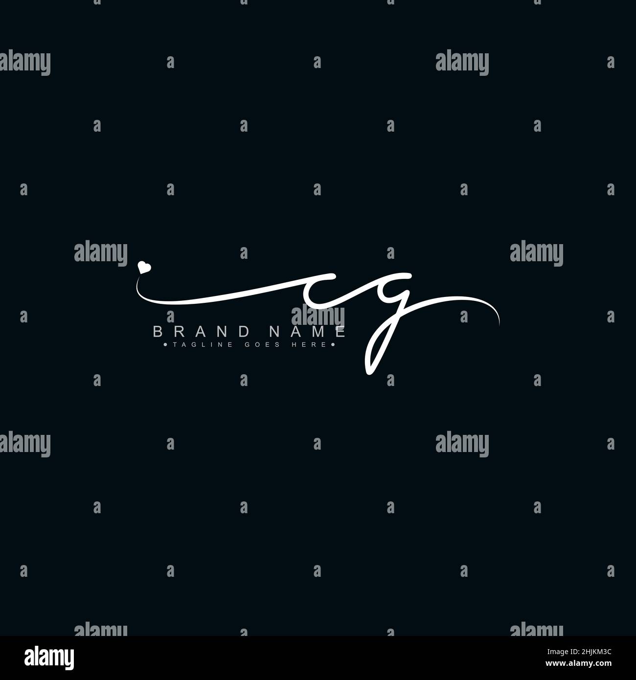 Initial Letter CG Logo - Hand Drawn Signature Logo - Minimal Vector ...