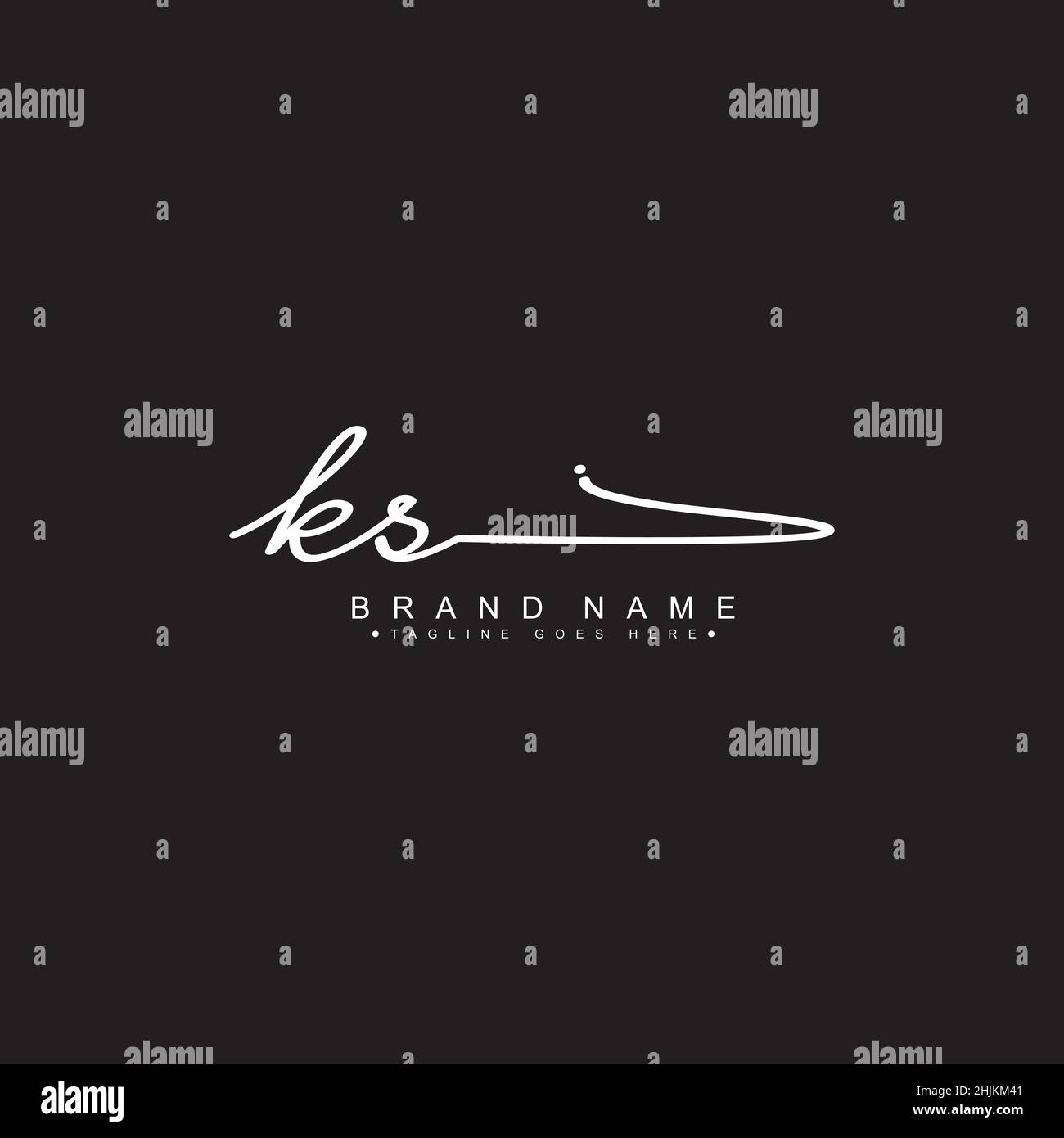 Initial Letter KS Logo - Handwritten Signature Logo - Minimal Vector ...