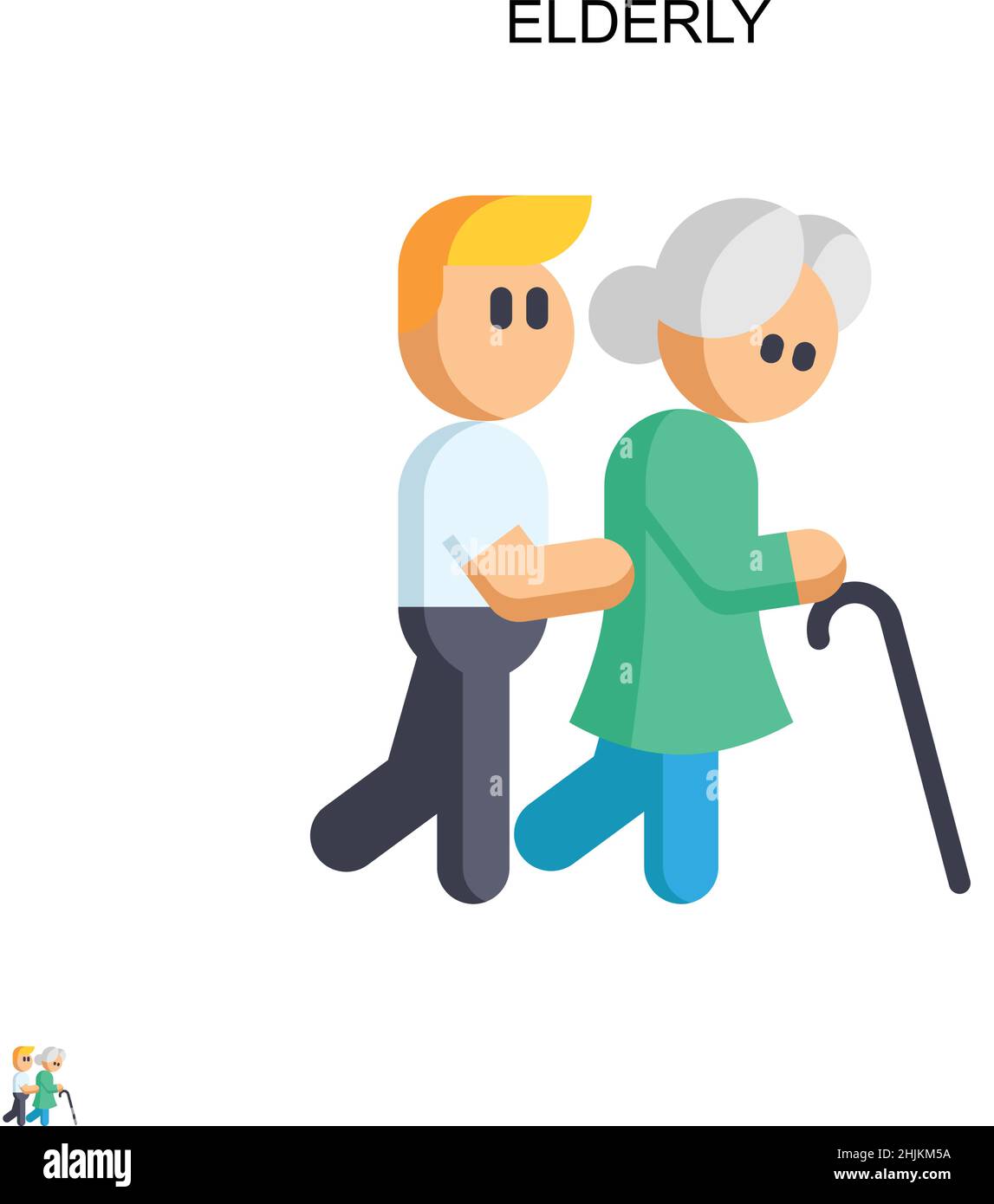 Elderly Simple vector icon. Illustration symbol design template for web ...