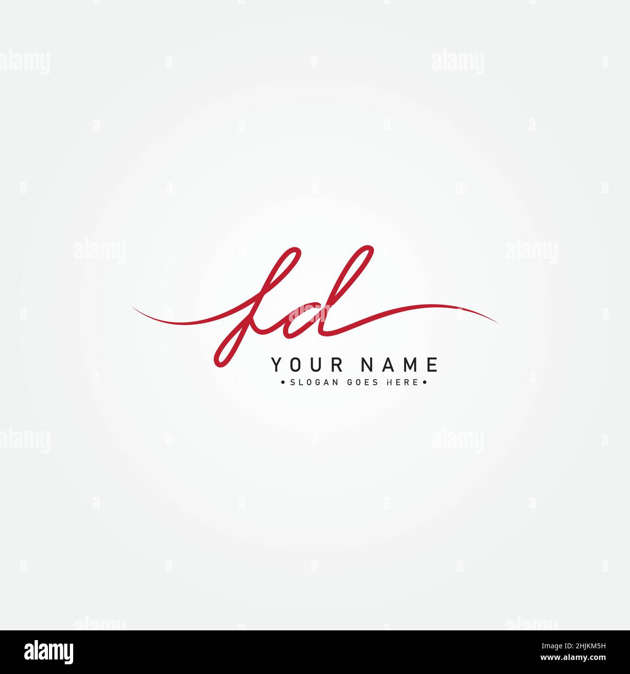 Initial Letter FD Logo - Hand Drawn Signature Style Logo - Minimal ...