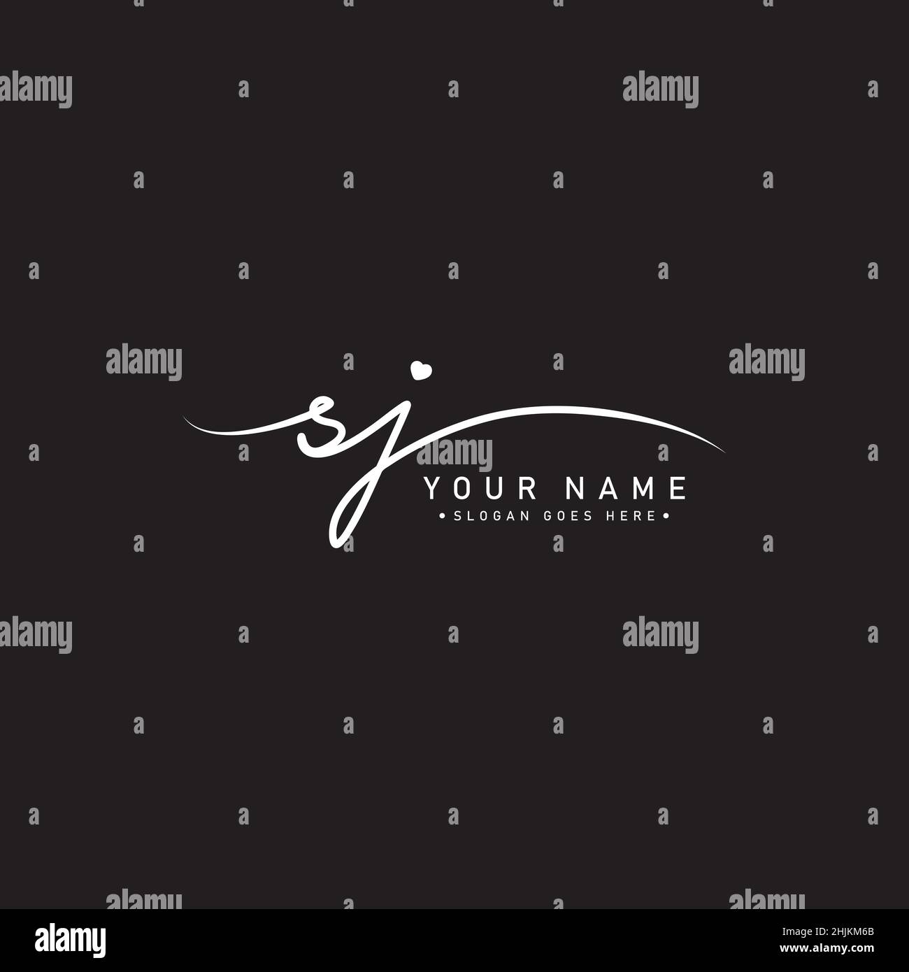 Initial Letter SJ Logo - Handwritten Signature Logo - Minimal Vector ...