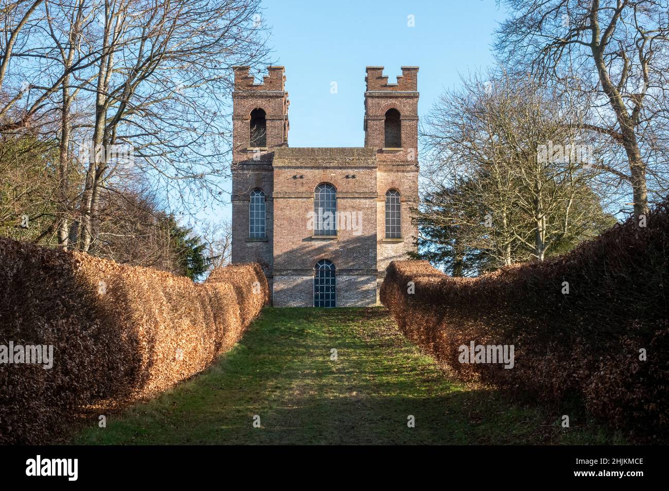 The Belvedere Tower at Claremont Landscape Gardens, Esher, Surrey Stock ...