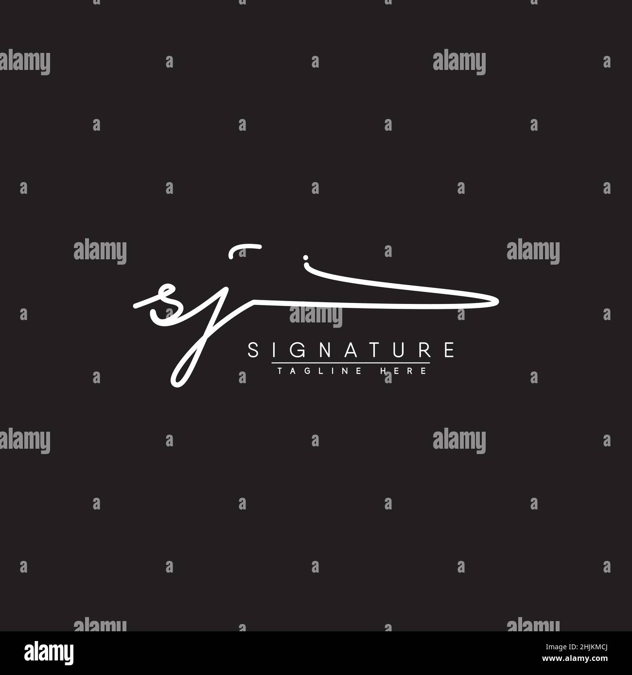 Initial Letter SJ Logo - Hand Drawn Signature Logo - Minimal Vector ...