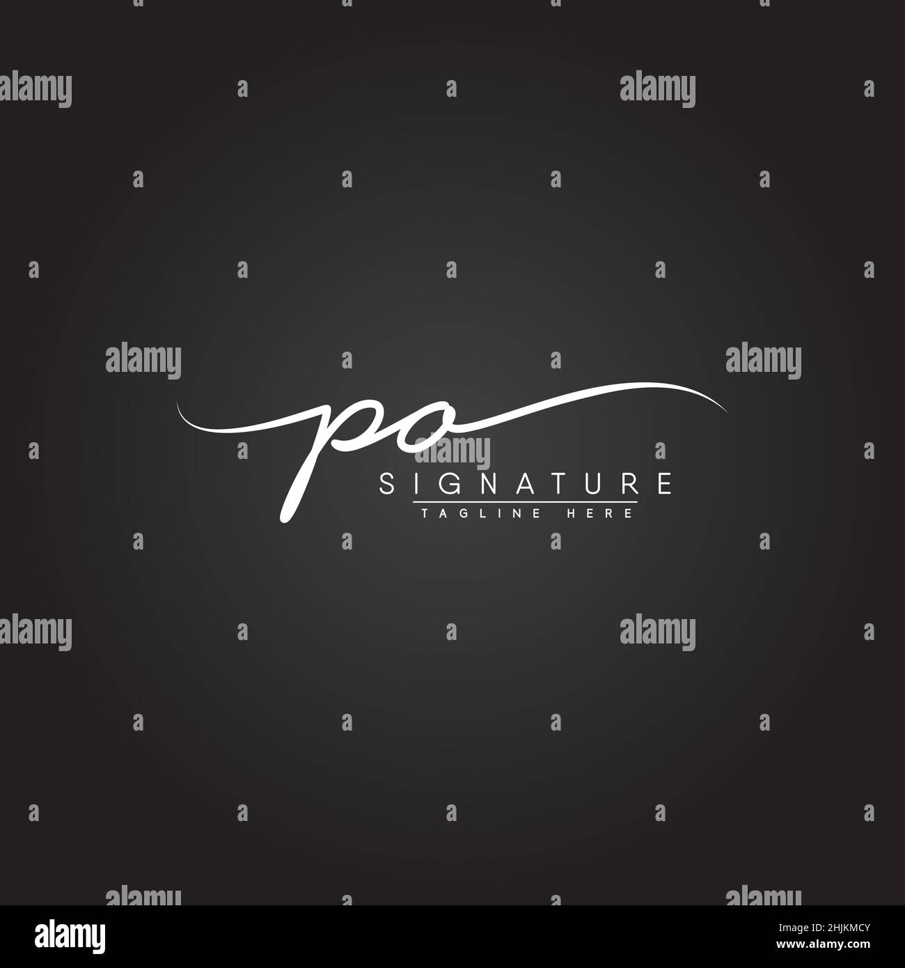 Initial Letter PO Logo - Hand Drawn Signature Logo - Minimal Vector ...