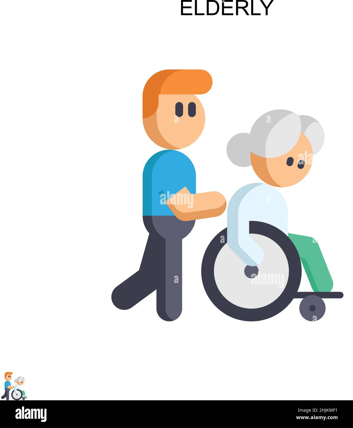 Elderly Simple vector icon. Illustration symbol design template for web ...